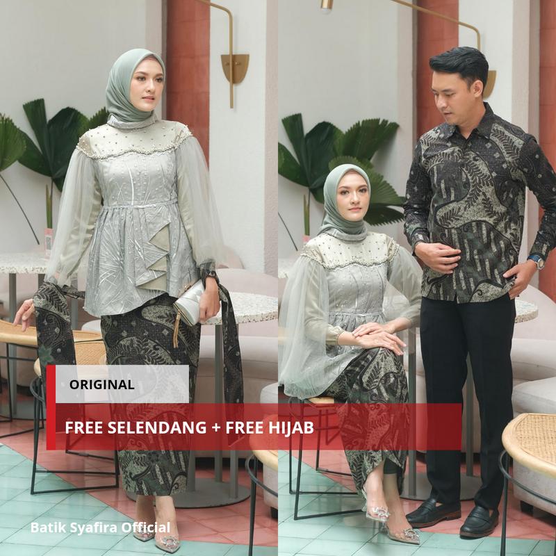 Set Couple Vanilla Green sage Baju Batik - Shop | Tokopedia