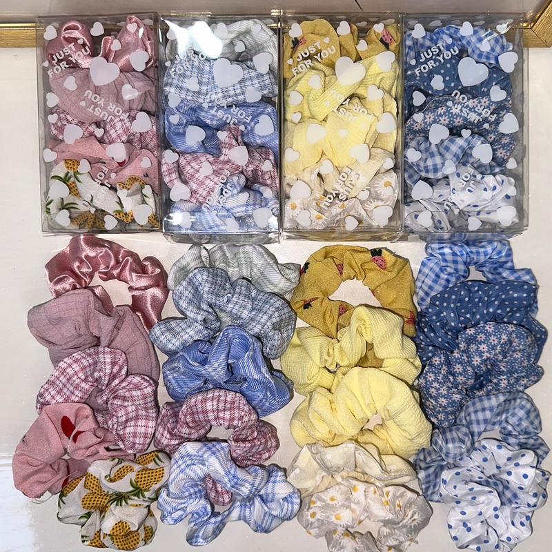 5 pcs Cute Scrunchies Set w/ Box| CALLIE SET | hair tie, elastric ...