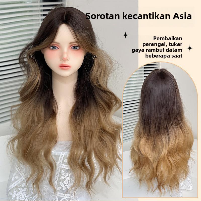 Rambut Palsu, Gaya Topi Kepala Penuh, Rambut Panjang Dicelup - TikTok ...