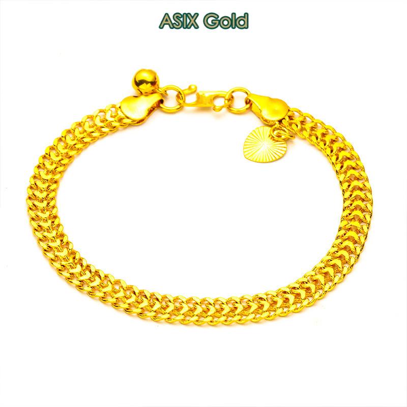 Korean Fashion Titanium Kids S-Clasp Flat Chain Bracelet Stylish ...