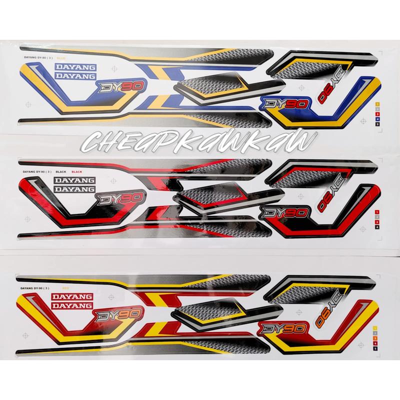 Demak EX 90 Dayang DY 90 ( 3 ) Body Cover Stripe Sticker - Blue ...
