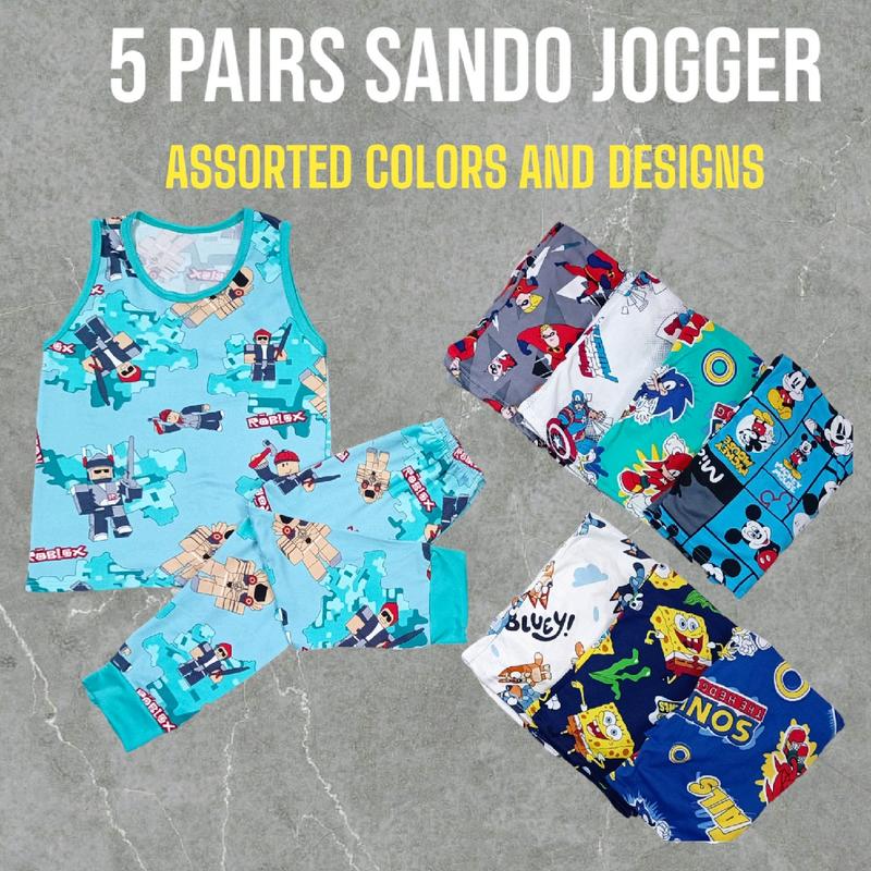5 pairs Sando Jogger for Boys- Assorted colors and prints - TikTok Shop ...