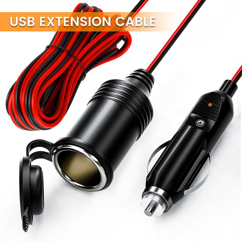 Car Charger Extension Cable 13FT Car Socket Extension Cabl - TikTok ...