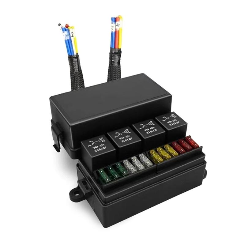 12 Way Pre Wired Relays Fuses Holder for Car Trailer Power Solution ...