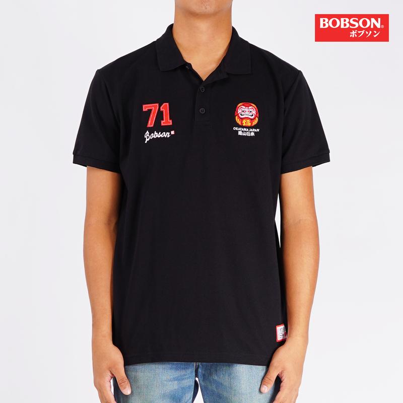 Bobson Japanese Men's Basic Collared Shirt Slim Fit 126595 (Black ...