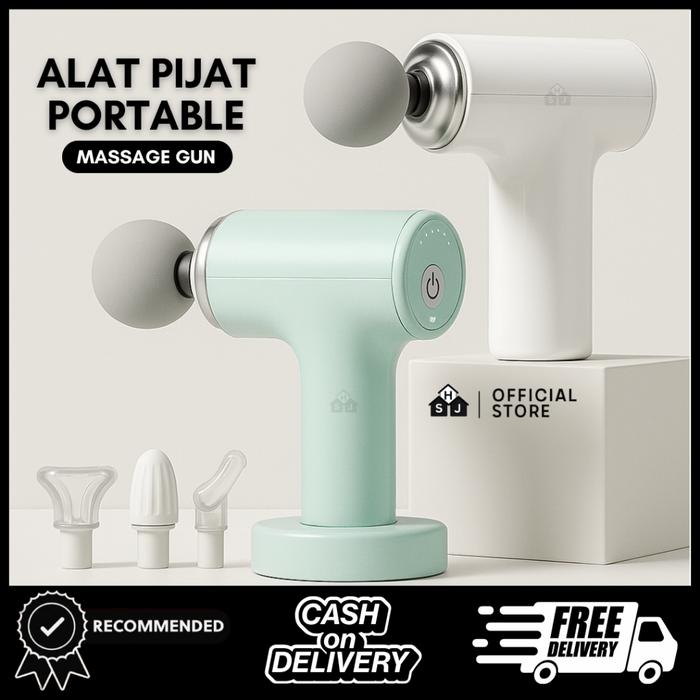 Promo Alat Pijat Elektrik Premium Massage Gun 4 In 1 Getar Terapi ...