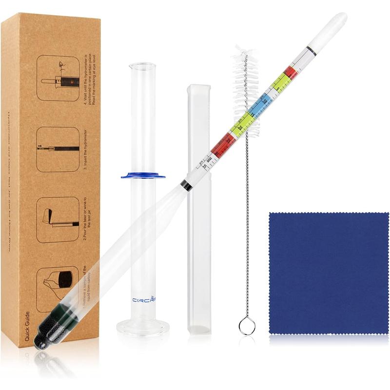 Hydrometer & Glass Test Jar Set, Triple Scale Hydrometer with - TikTok Shop