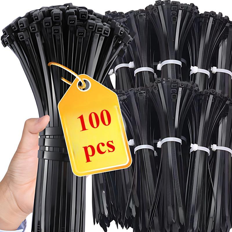 100pcs Two Sizes Nylon Cable Tie Self Locking Plastic Loop Wire ...