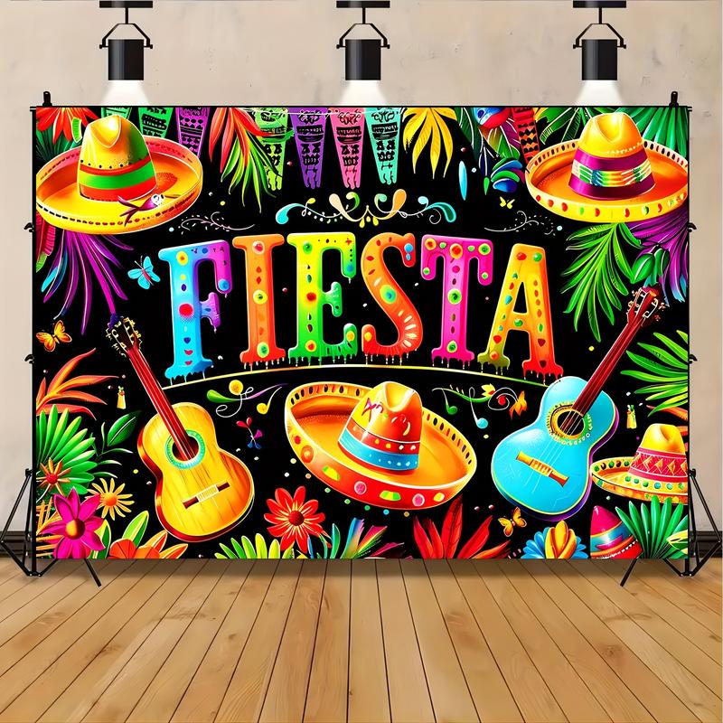 Fiesta-Themed Photography Backdrop & Props Kit - Versatile Polyester ...