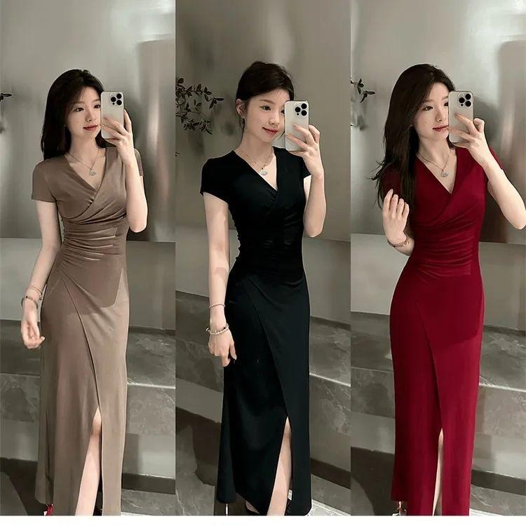 Gaun Bodycon Pelangsingan Badan, Mewah Elegan, Langsing, Rekaan ...