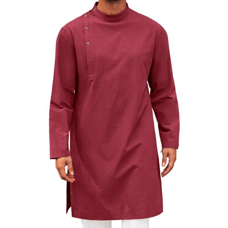 Trendy Arab Style Long Men's Shirt - Modest Muslim Thobe for Men | Eid ...