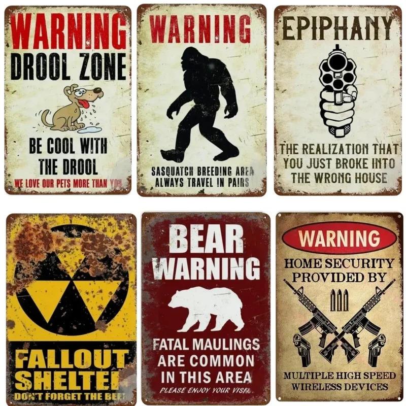 Warning Metal Tin Signs Decor Dark Danger Zombie Personalise - TikTok ...