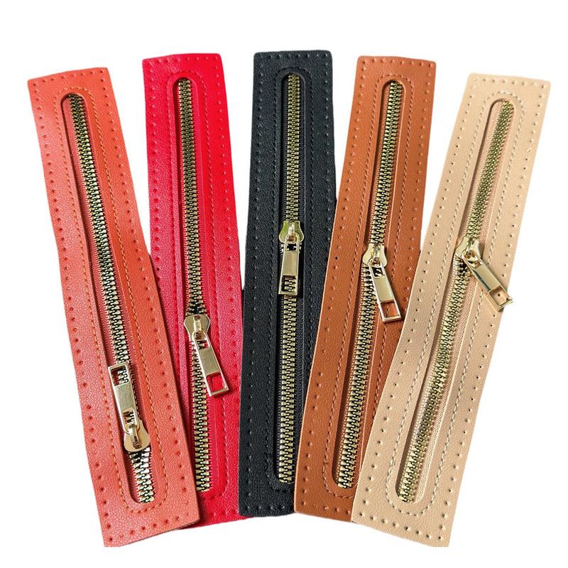 Multicolor PU Leather Hand Stitched Zipper DIY Handmade Bag Zipper ...