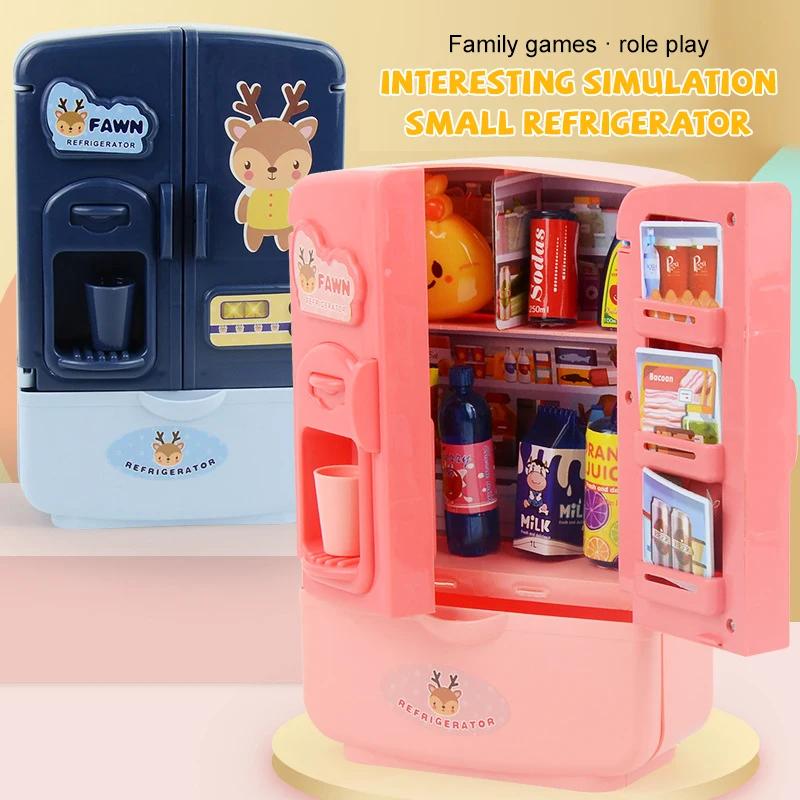 Simulation Mini Refrigerator Children Play House Kitchen Toys Set ...