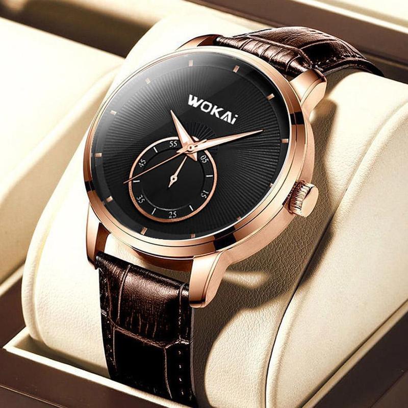 Wokai Men's Watch Men's Simple Business Retro Watch Non-mechanical ...