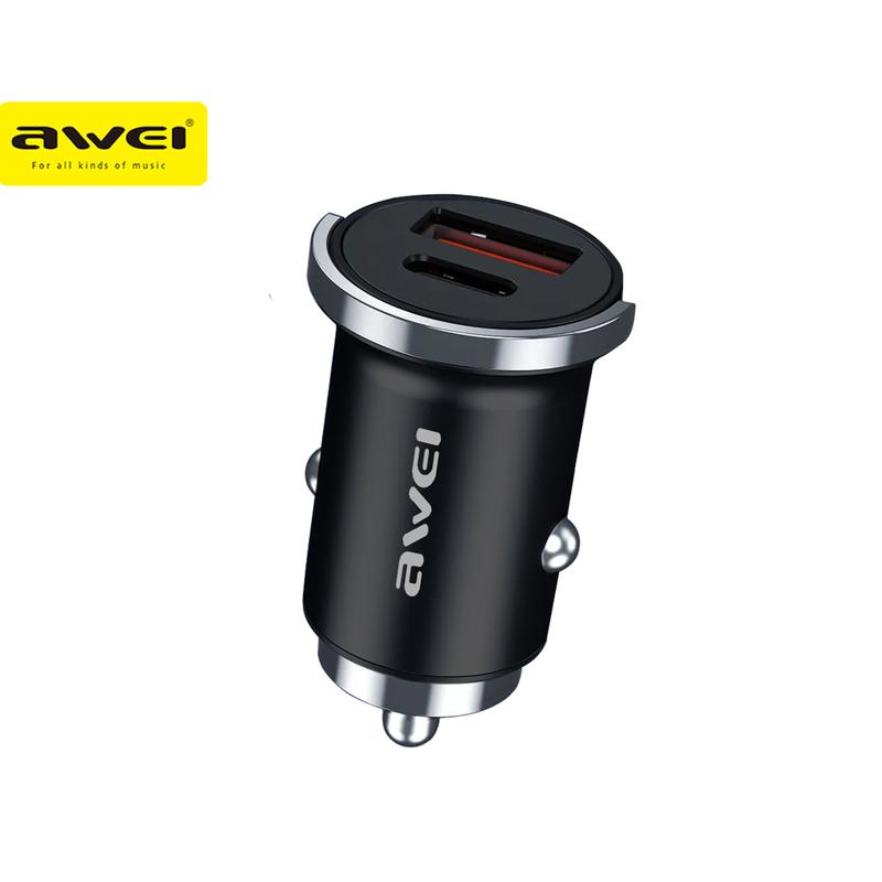 Awei C-854 Car Charger Dual Port Quick Charging PD+QC Fast Charge ...