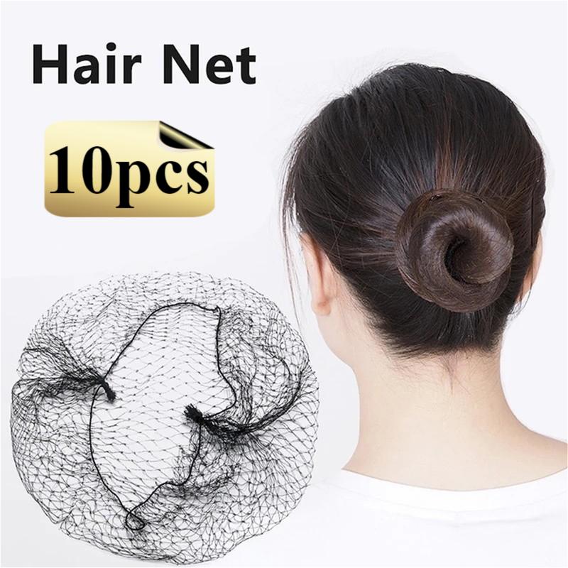 10Pcs Invisible Hair Nets Elastic Edge Black Mesh Hairnets for - TikTok ...