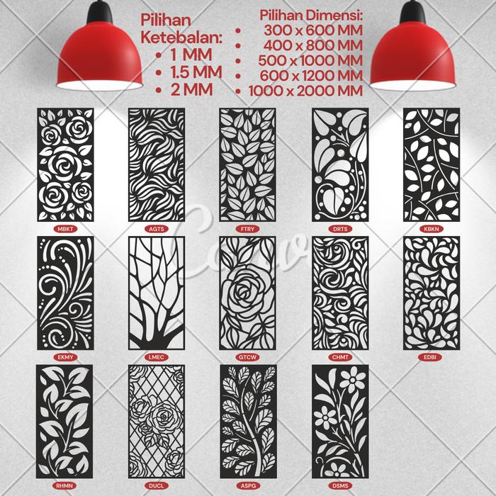 Jual Pagar BESI Laser Cutting CNC Custom Motif Bunga & Daun - Pintu ...