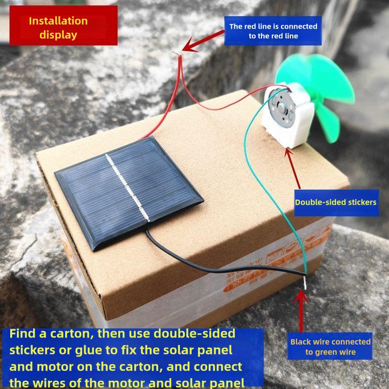 Solar-powered small motor fan material kit, solar panels, photovoltaic ...