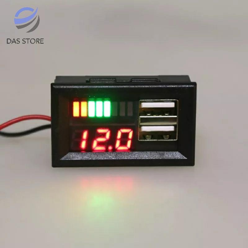 Voltmeter Indikator Baterai 12V dengan Dual USB Output 5V 2.1A - Shop ...