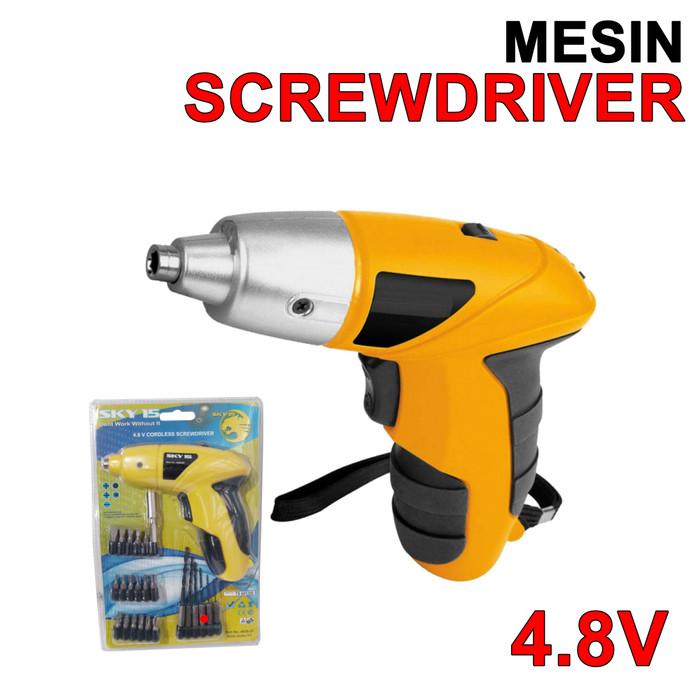 Mesin Cordless Screwdriver 4.8v SKY 15 Mesin bor obeng cas baterai ...