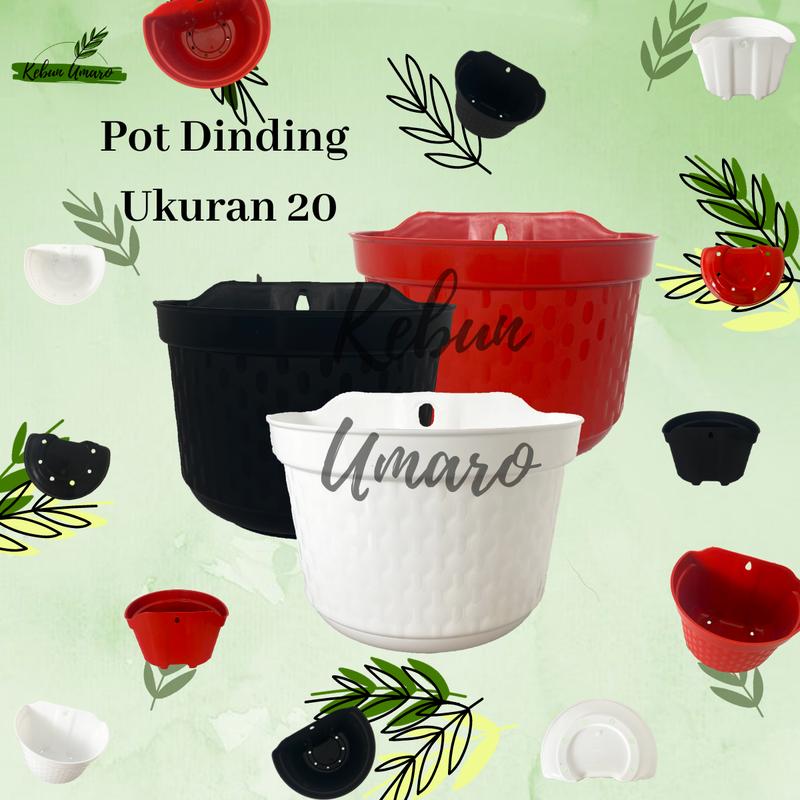 Pot Dinding Ukuran 20 / Pot Tembok / Pot Hafa / Pot Tanaman / Pot Bunga ...