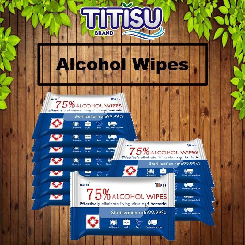 [10 Pcs] 75% Alcohol Wet Wipes Sterilization Disposable Alcohol ...