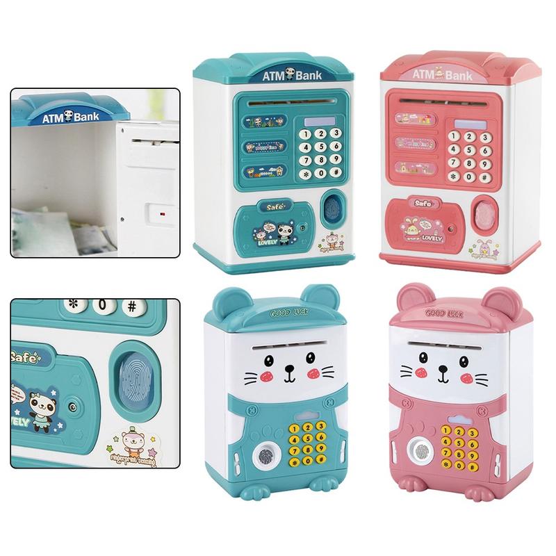 Children\'s piggy bank ATM machine simulation intelligent password ...