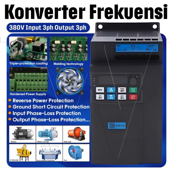 Jual Frequency Inverter Converter VFD 1.5/2.2/5.5kw Variabel VSD Motor ...