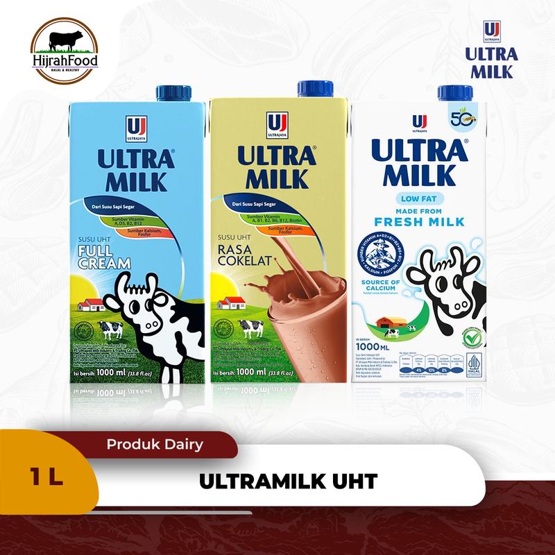 Ultra Milk Susu UHT Full Cream / Cokelat / Low Fat - 1 Liter - Shop ...