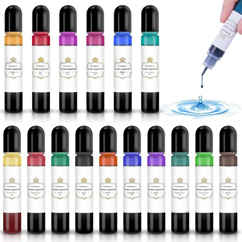 Candle Dye - 16 Popular Vibrant Colors Candle Making Liquid Oil-Based ...