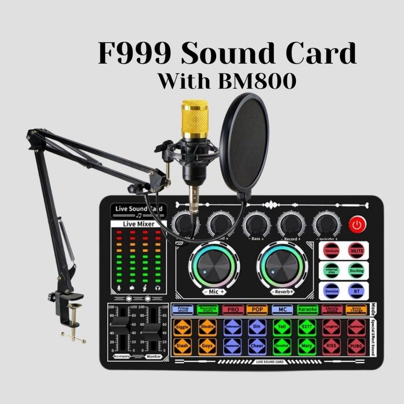 F998 Live Sound Card Bluetooth + BM800 Professional Condense - TikTok ...