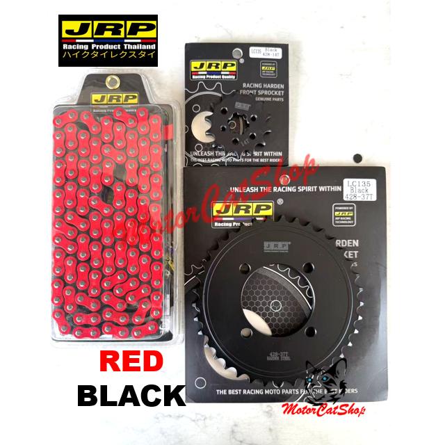 Rantai JRP (Red 132L) Sprocket JRP (Black 428H) Set Yamaha LC135 ...