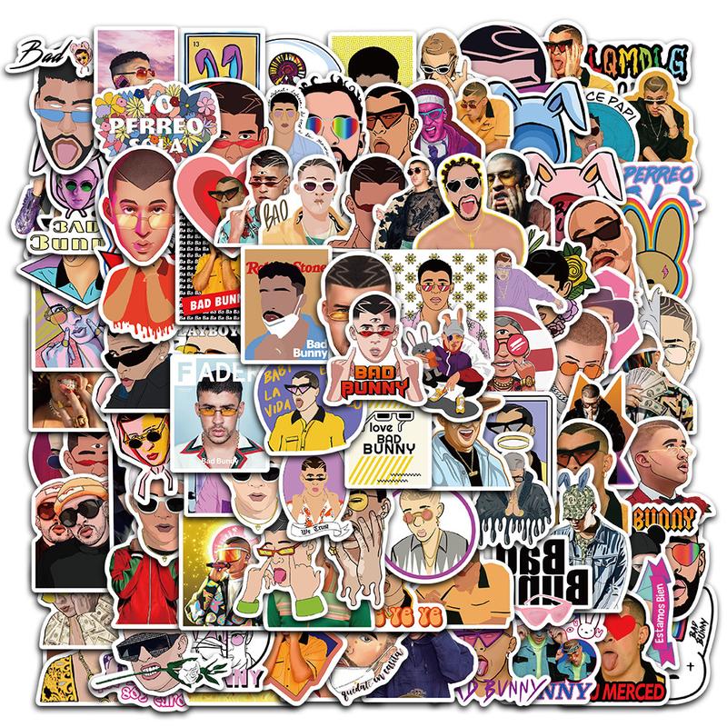 100 Sheets Puerto Rico Singer Mobile Phone Stickers Bad Bunn - TikTok ...