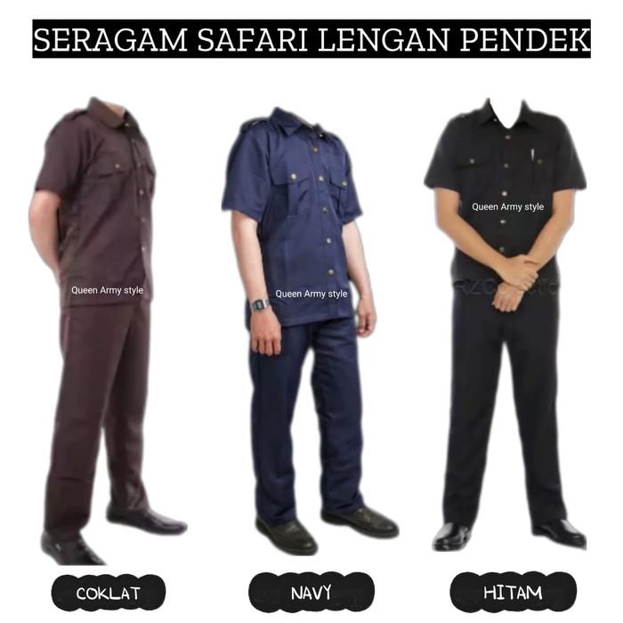 Jual seragam satpam terbaru / baju safari security / seragam safari ...