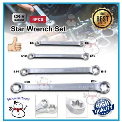 4pcs set E6 E24 Torx Star Wrenches Double End Ring Box Spanner - TikTok ...