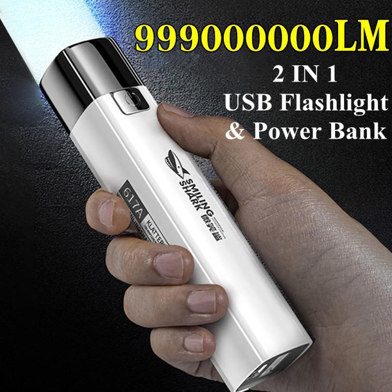 Lampu Suluh LED Ultra Terang, 2 DALAM 1, Obor Mini, Bank Kuasa ...