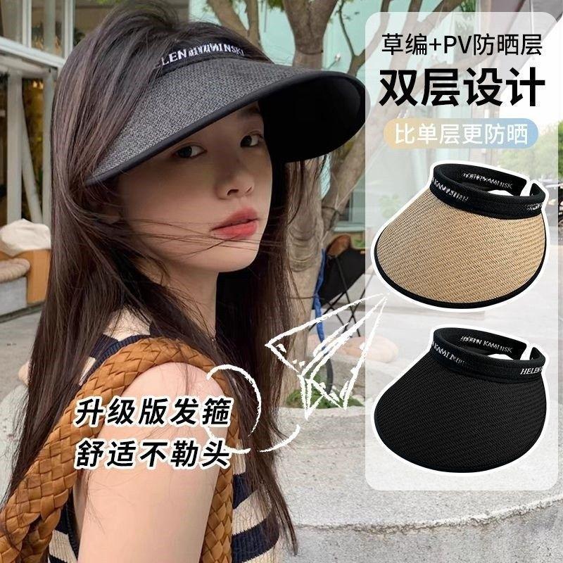 Topi Perlindungan Matahari Boleh Laras, UPF50 +, Brim Besar Wanita ...