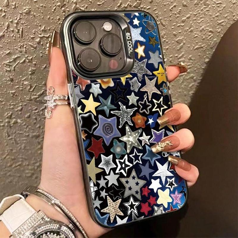 Star Pattern Matte Phone Case, Anti-drop Decorative Phone Protector ...