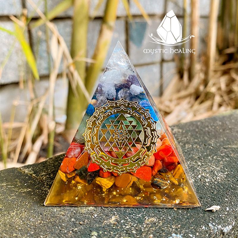 Khối Sinh Năng Kim Tự Tháp Orgonite Chakra 6 cm (Mystic Hous - TikTok Shop Vietnam