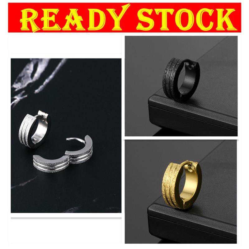 J-8 Boy Ear Button Fashion Steel Earring male Subang Telinga - TikTok ...