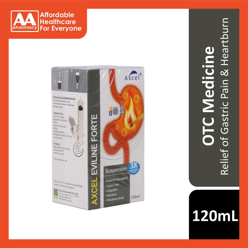 Axcel Eviline Forte Suspension (Antacid) 120mL - TikTok Shop Malaysia
