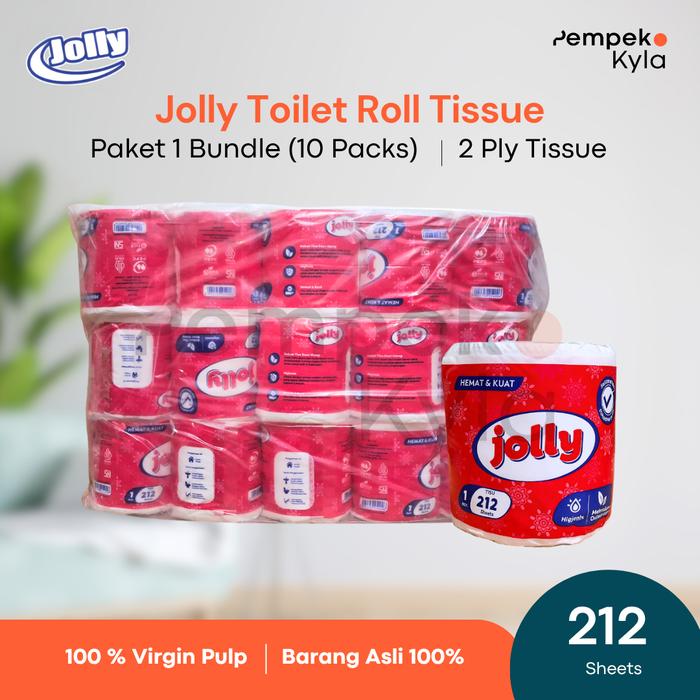 Jual Tissue Tisu Roll Tisu Bathroom Merk Jolly 1 Pak Isi 10 Ekonomis ...