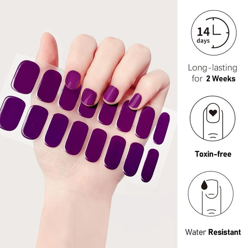 16Tips Fashion Solid Color Gel Nail Sticker 5D UV Semi-Cured - TikTok ...