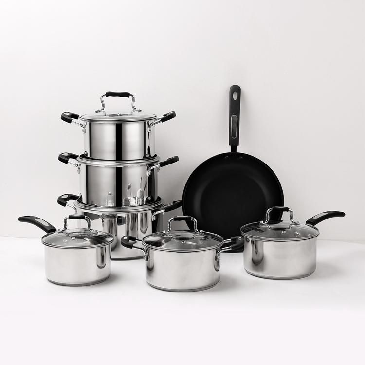 Set Alat Memasak Keluli Tahan Karat, 12pcs, 18 / 10 Periuk Memasak ...