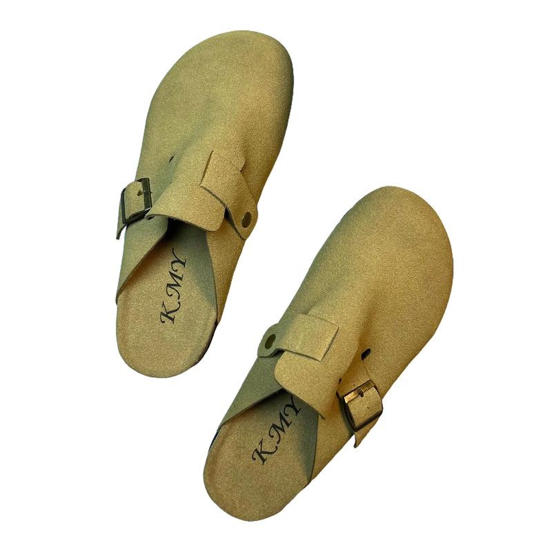 KMY Genuine leather soft-soled shoes, cowhide thick-soled slippers ...