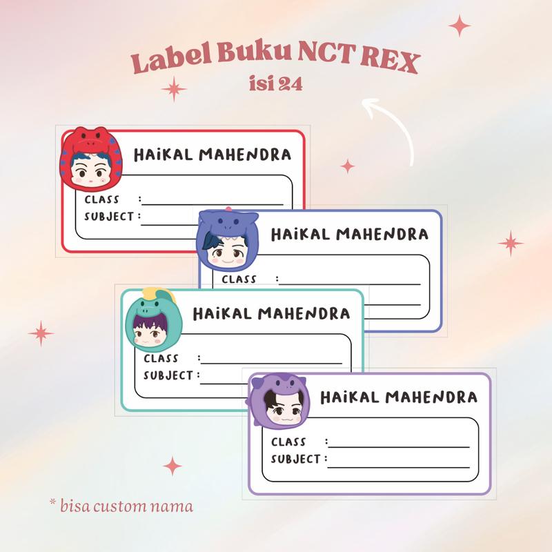 NCT REX LABEL BUKU || Stiker Nama Custom - Shop | Tokopedia