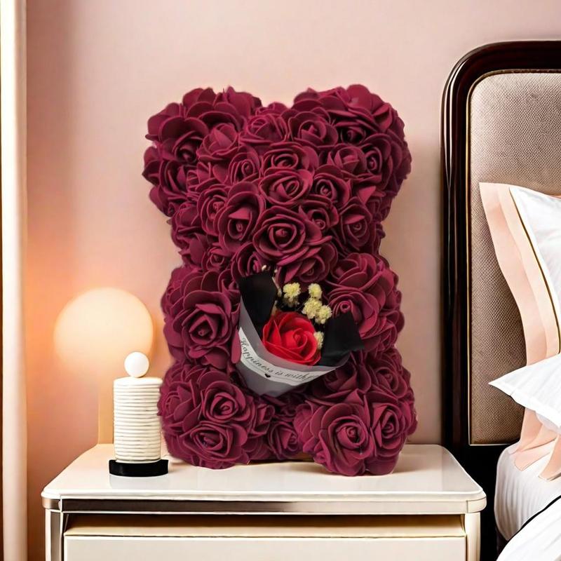 Christmas 3D Rose Bear Flower Ornament, Creative Bear Shaped - TikTok Shop