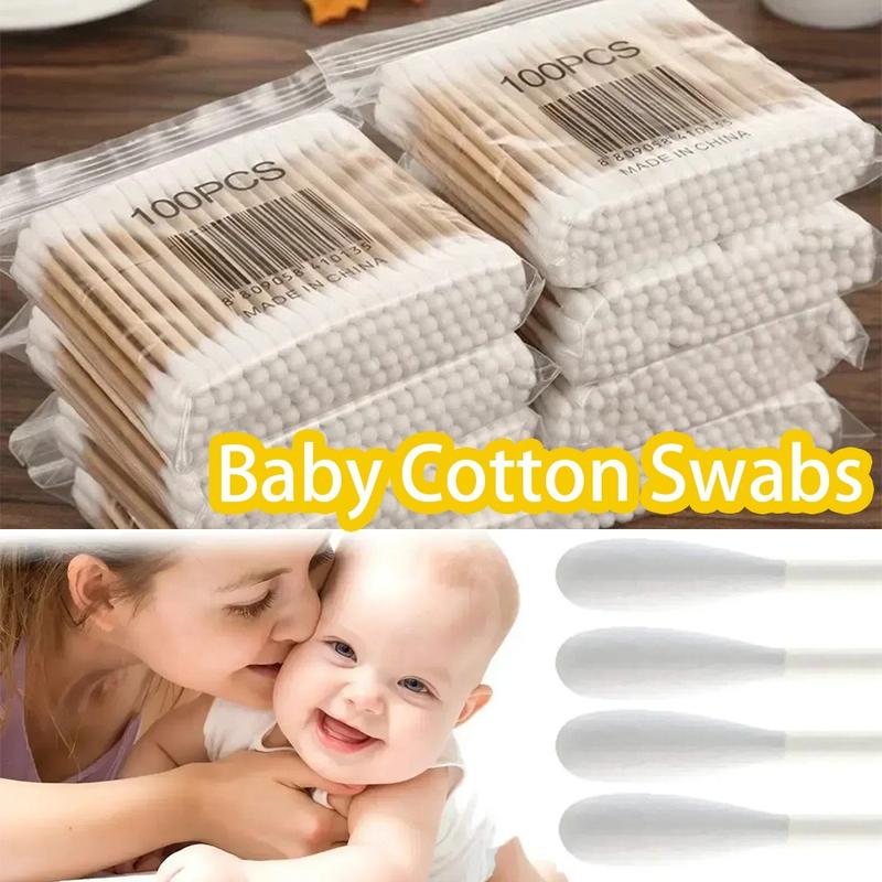 30/100/200pcs Double-head Baby Cotton Swabs Ear Cleaning Sticks Eyes ...