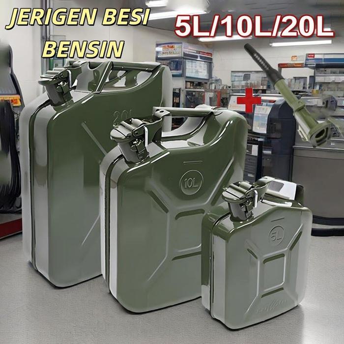 Promo JERIGEN BESI BENSIN 5/10/20L JERIGEN BESI BENSIN SOLAR JERRYCAN ...